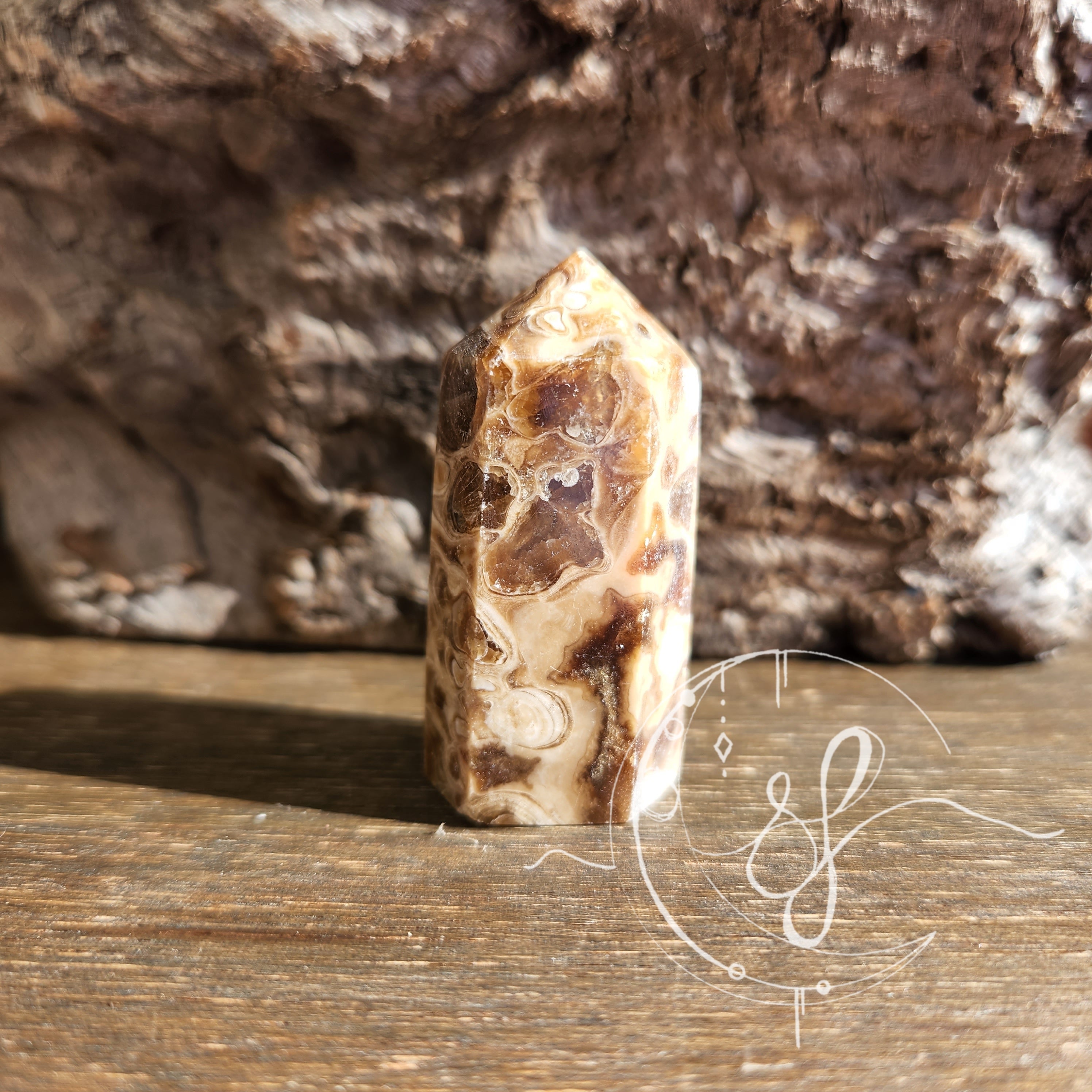 Amber Agate Point C – Crystal for Grounding & Confidence – She Fire