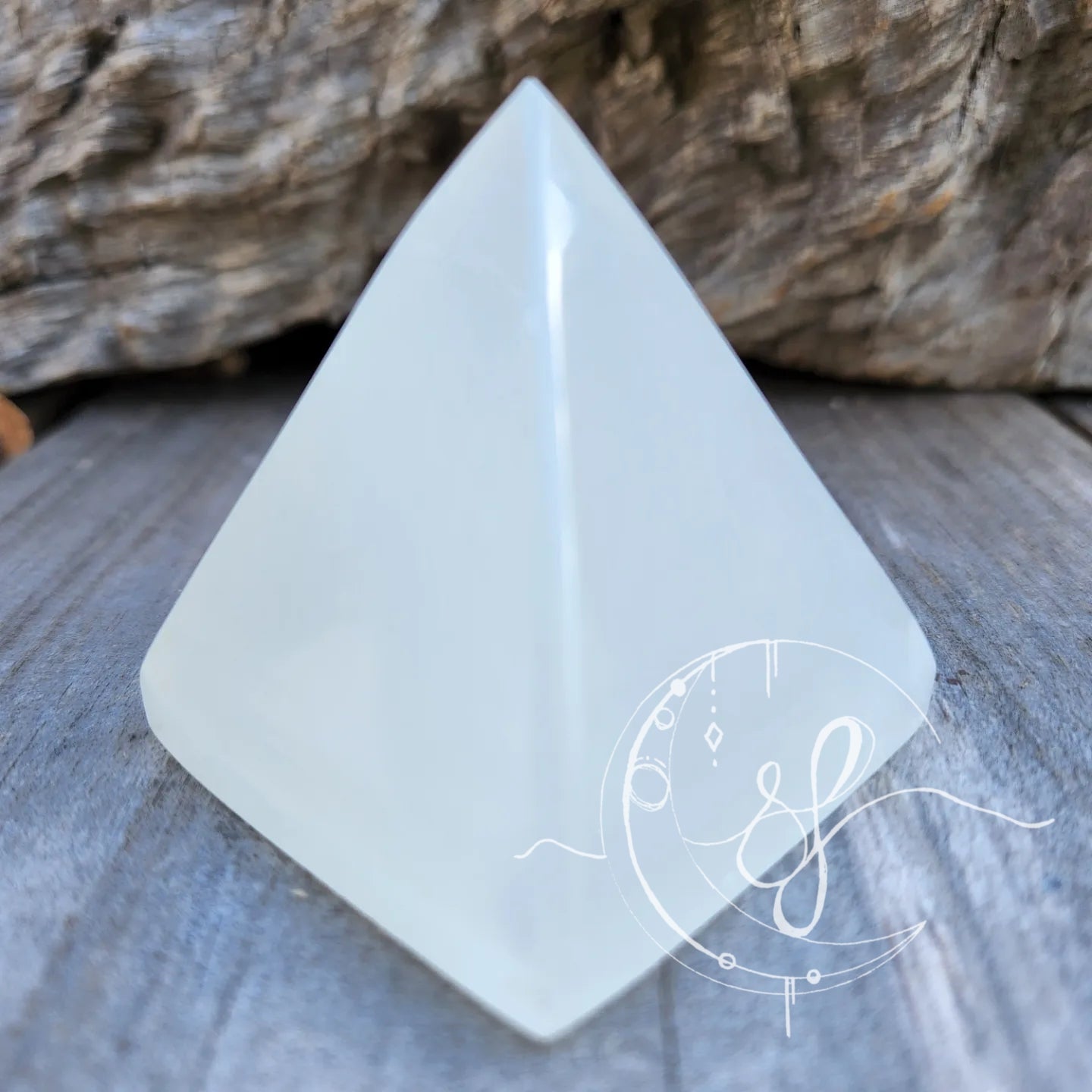 White Calcite Pyramid H – She Fire
